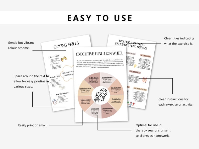 Executive Functioning & Coping Skills Worksheets for Teens and Adults ...
