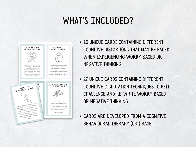 CBT Cards Therapy Bunde Cognitive Disputation & Distortion Cards ...