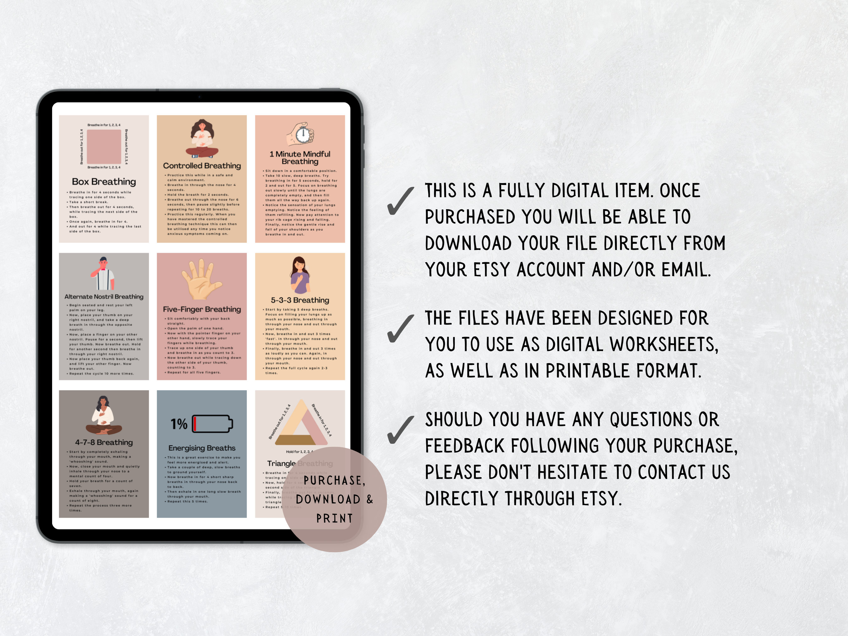 Mindful Breathing Bundle for Teens & Adults Mindfulness Breathing ...