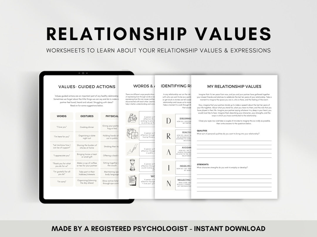 Relationship Values Exercises & Activities, Building Healthy ...