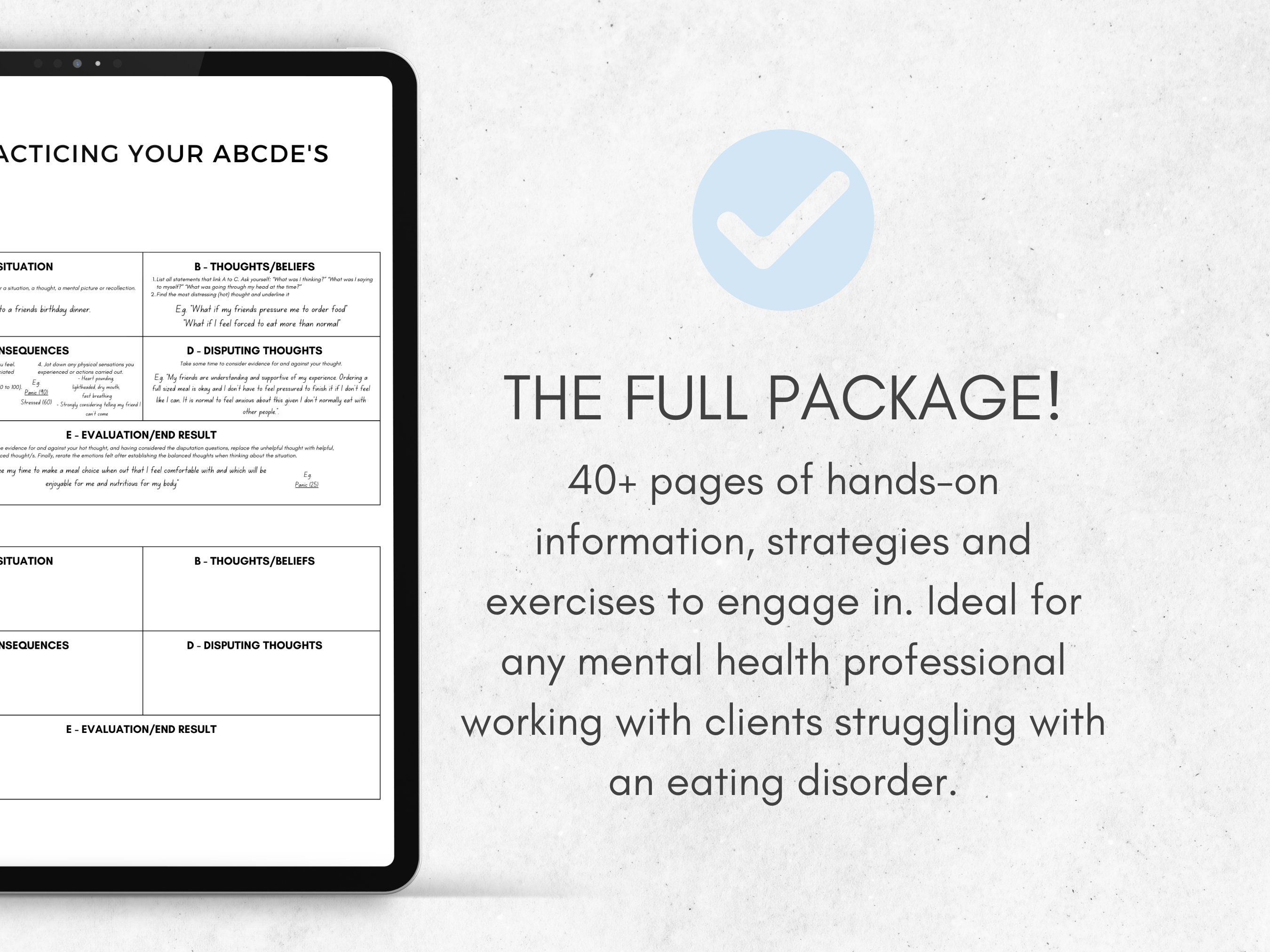 Cbt For Eating Disorders Worksheets Therapy Handouts For Anorexia