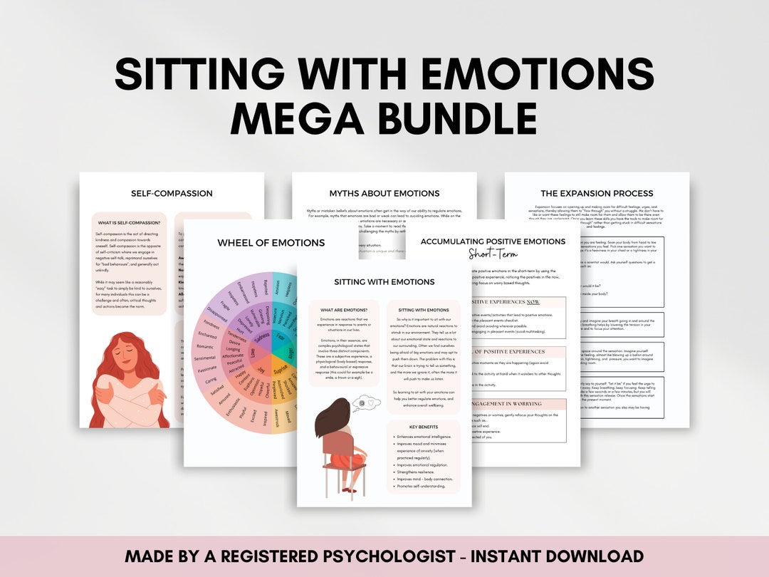 Sitting With Emotions Mega Bundle! Coping Skills Worksheets to Better ...