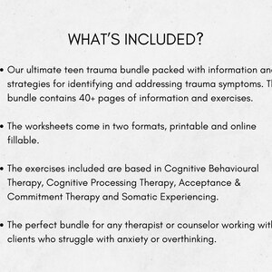 Trauma Coping Skills Workbook Bundle: CBT, PTSD Resources for Teens ...