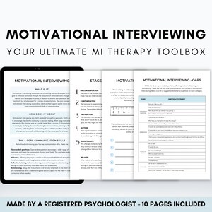 MI Therapy Toolbox: Motivational Interviewing Worksheets (digital ...