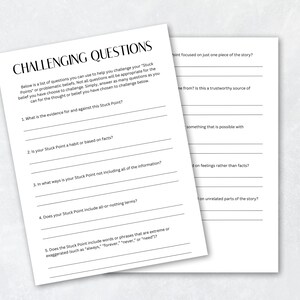 Stuck Points Therapy Worksheets Bundle | CPT Therapy | CBT Worksheets ...