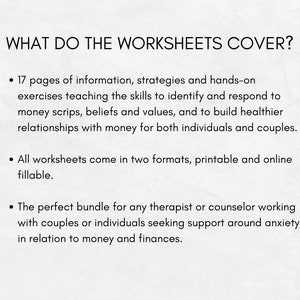 Financial Anxiety Worksheets: Money & Budgeting for Couples (printable ...