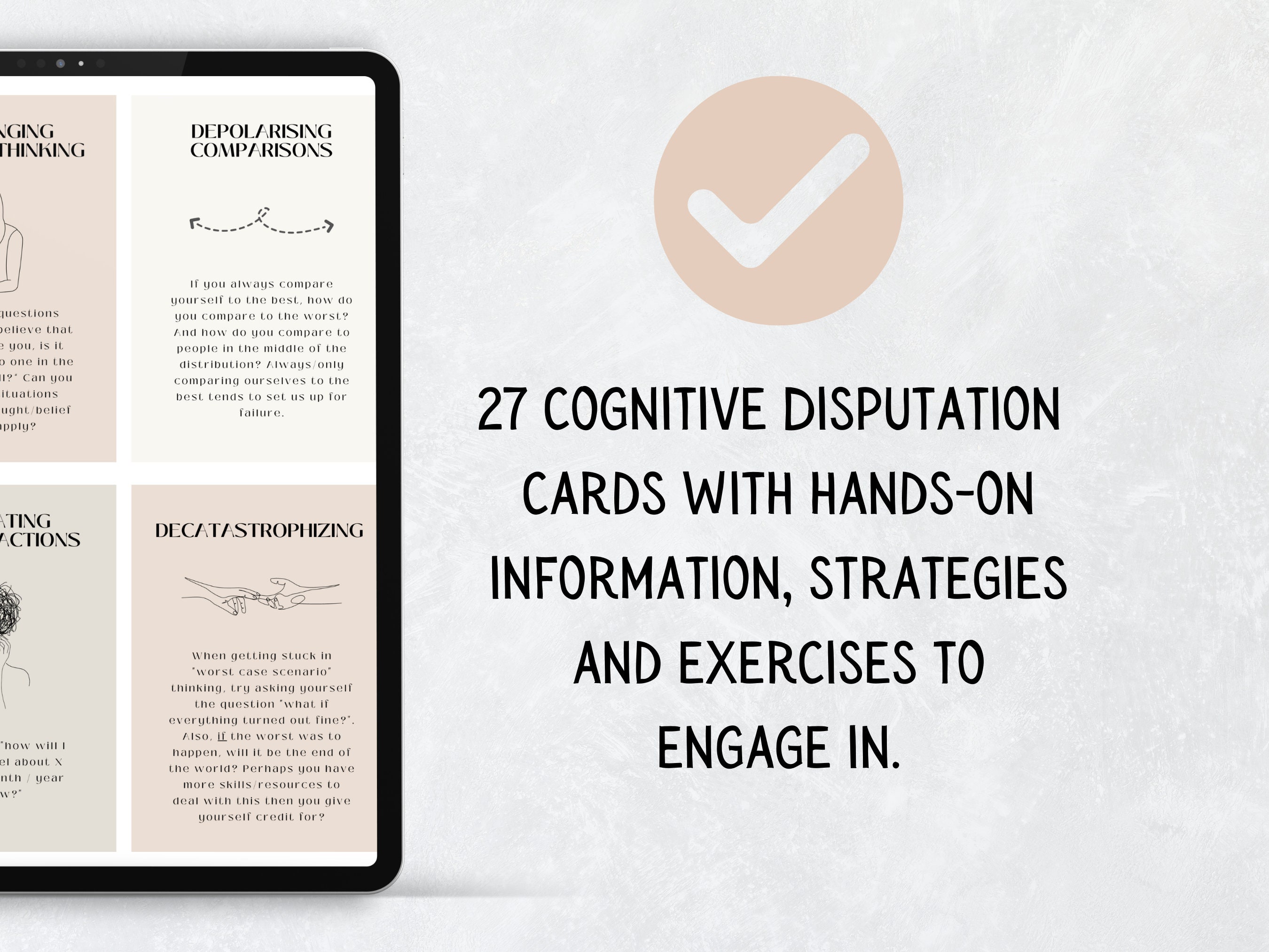 CBT Thought Challenging Cards Bundle CBT Therapy Cards CBT Flashcards ...