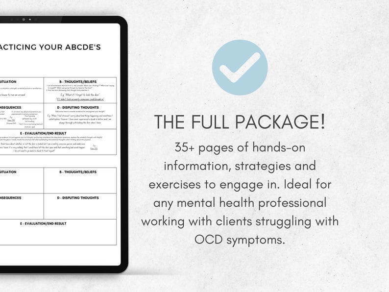 OCD Worksheets Bundle, CBT Workbook for Adults, Cognitive Behavioural ...