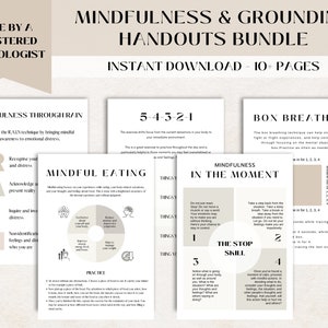 Mindfulness & Grounding Worksheets Bundle Mindfulness - Etsy Australia