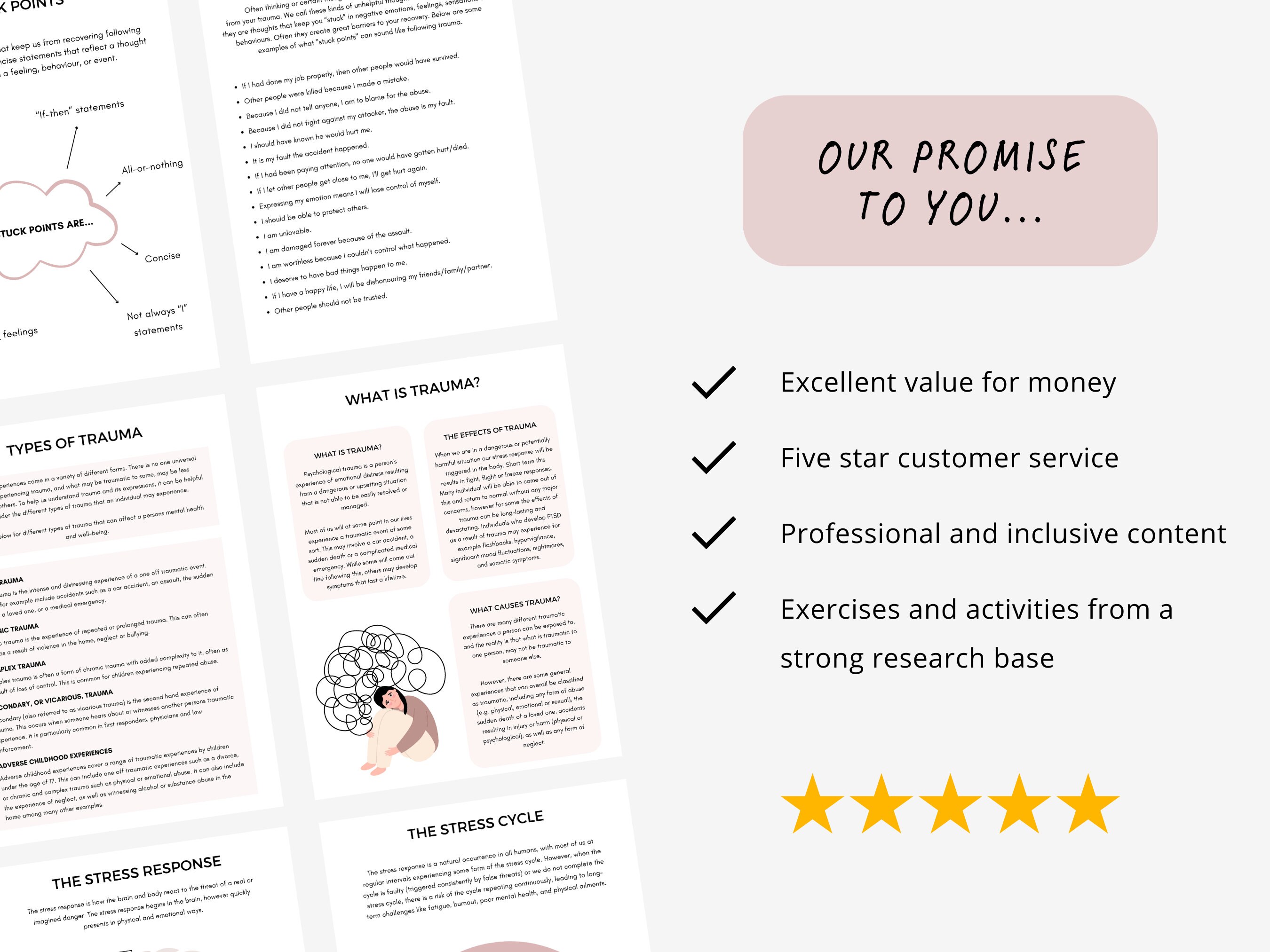 Trauma & PTSD Handouts: Stress Response, Fight Flight Freeze Fawn - Etsy