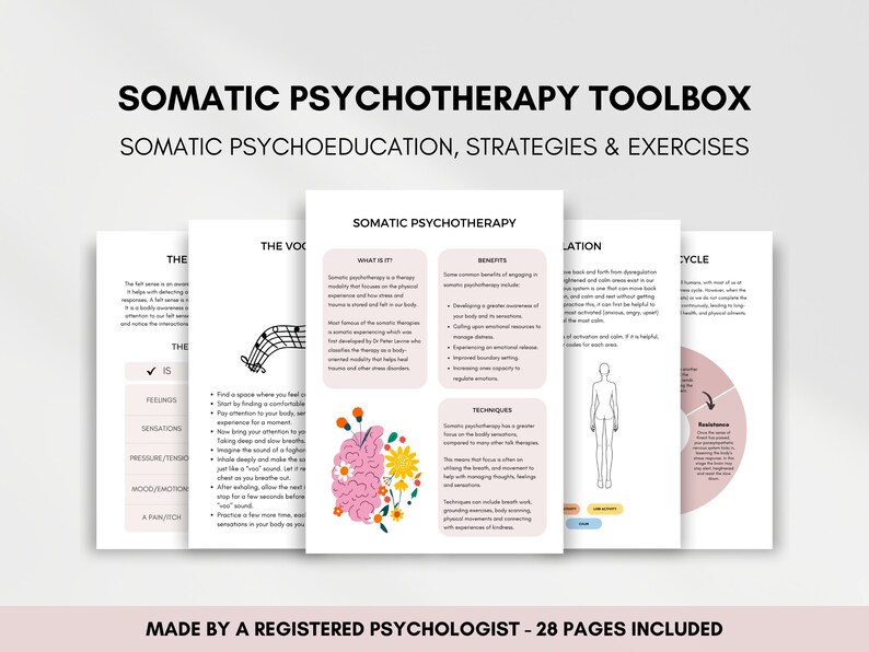 Somatic Therapy Coping Skills Worksheets for Therapist or Counselor ...