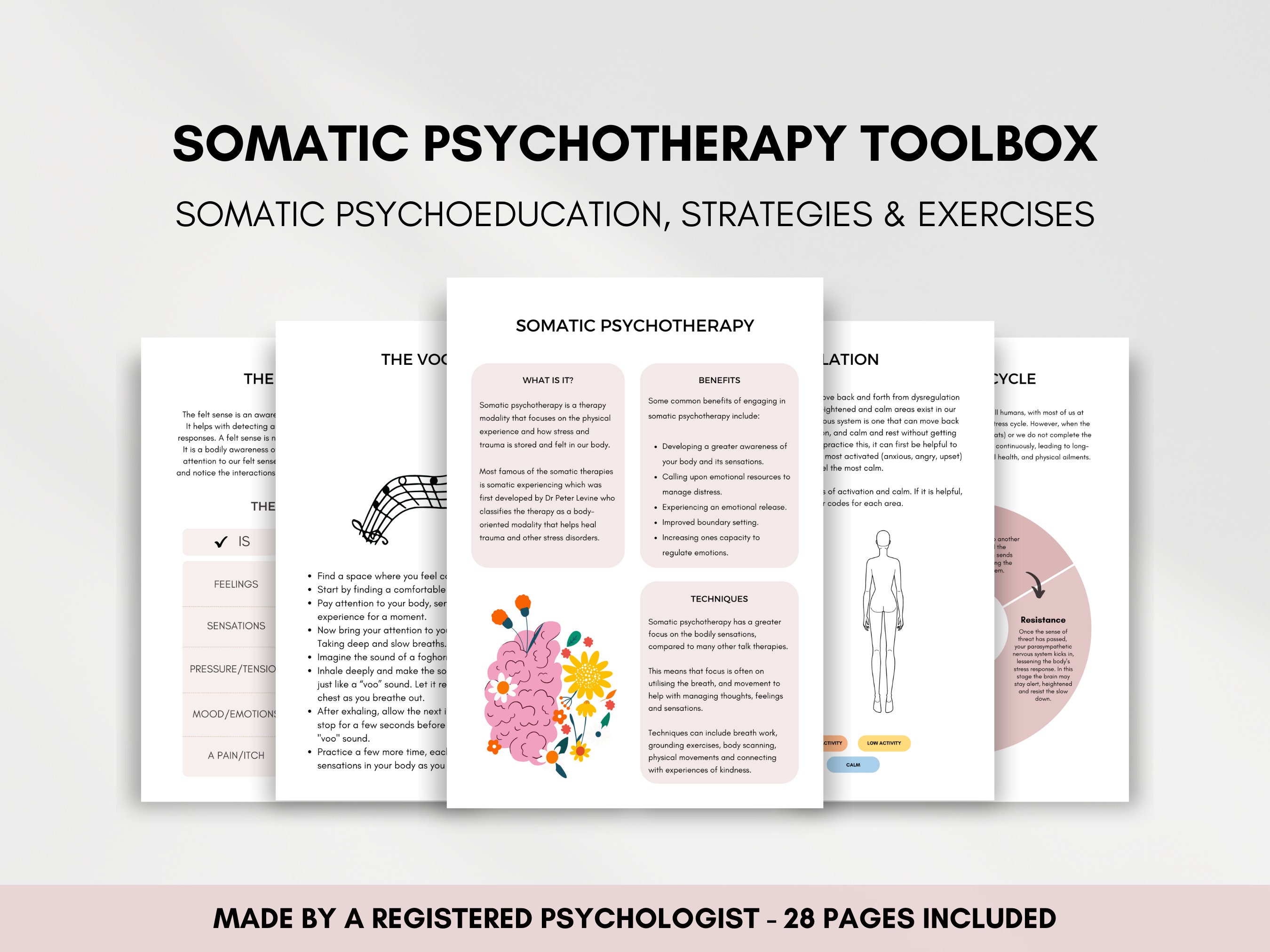 Somatic Therapy Coping Skills Worksheets for Therapist or Counselor ...