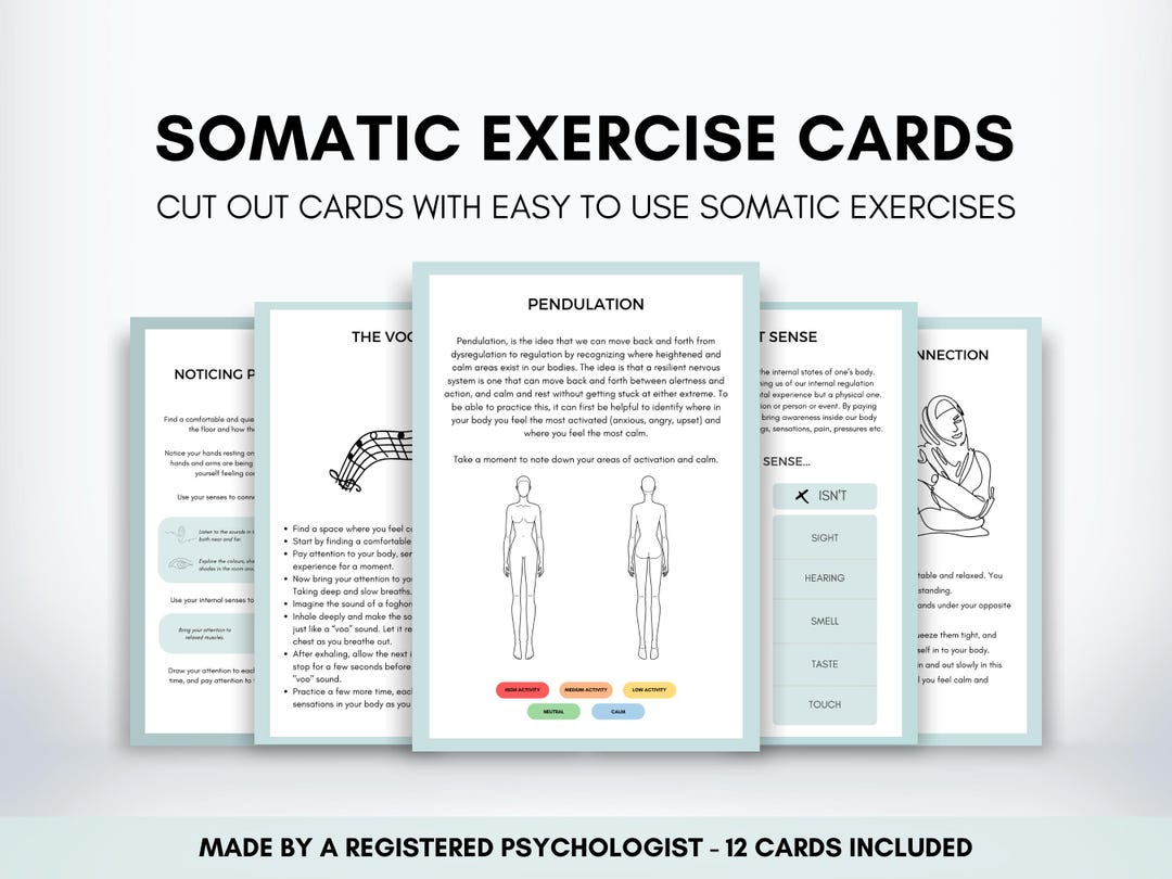 Somatic Exercise Cards for Therapist or Counselor Working With Somatic ...