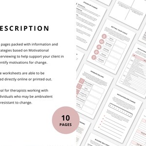 MI Therapy Toolbox: Motivational Interviewing Worksheets (PDF Digital ...