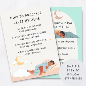 Sleep Hygiene for Kids, Better Sleep Poster Bundle for Children, Child ...