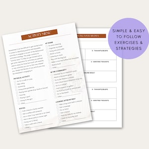 Fillable CBT Worksheets Bundle for Anxiety & Depression | CBT ...