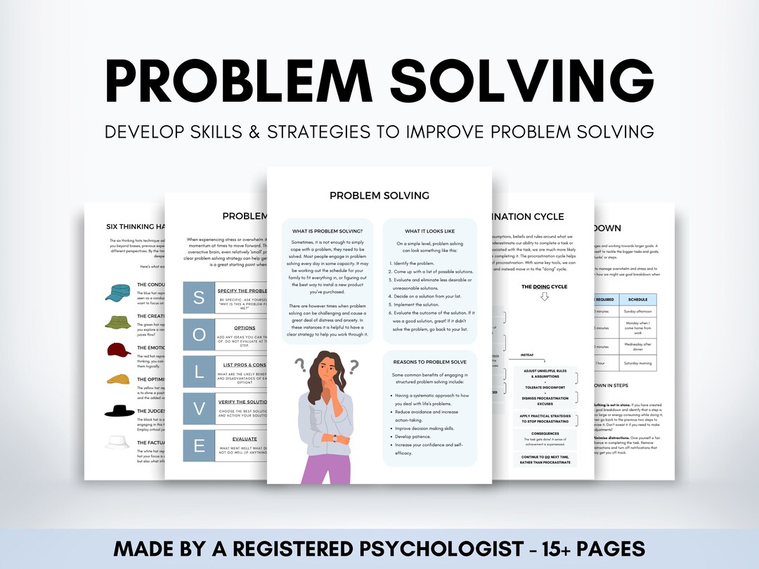 Problem Solving Worksheets: Executive Function & ADHD Management ...