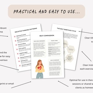 Negative Self-talk Therapy Worksheets: CBT Inner Critic (digital ...