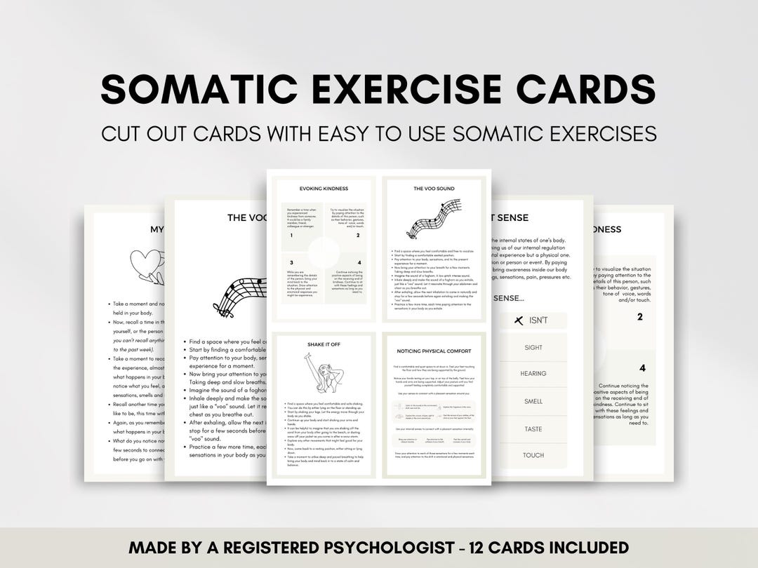 Somatic Exercise Cards: Trauma Therapy Coping Skills (digital Download ...