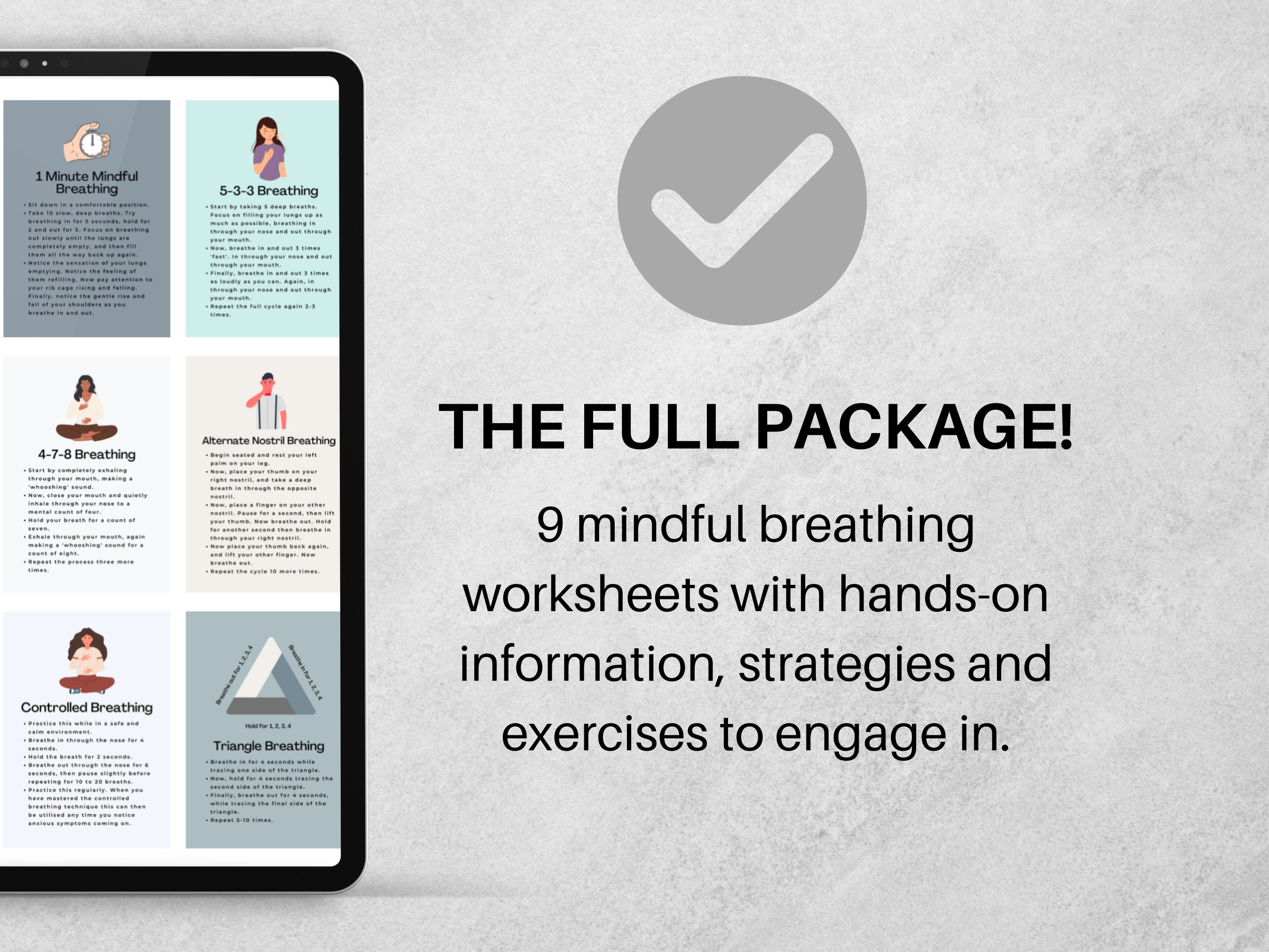 Mindful Breathing Exercise Cards for Teens & Adults (PDF) - Etsy
