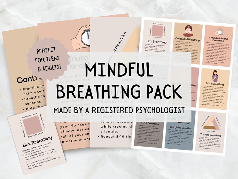 Mindful Breathing Bundle for Teens & Adults | Mindfulness Breathing ...