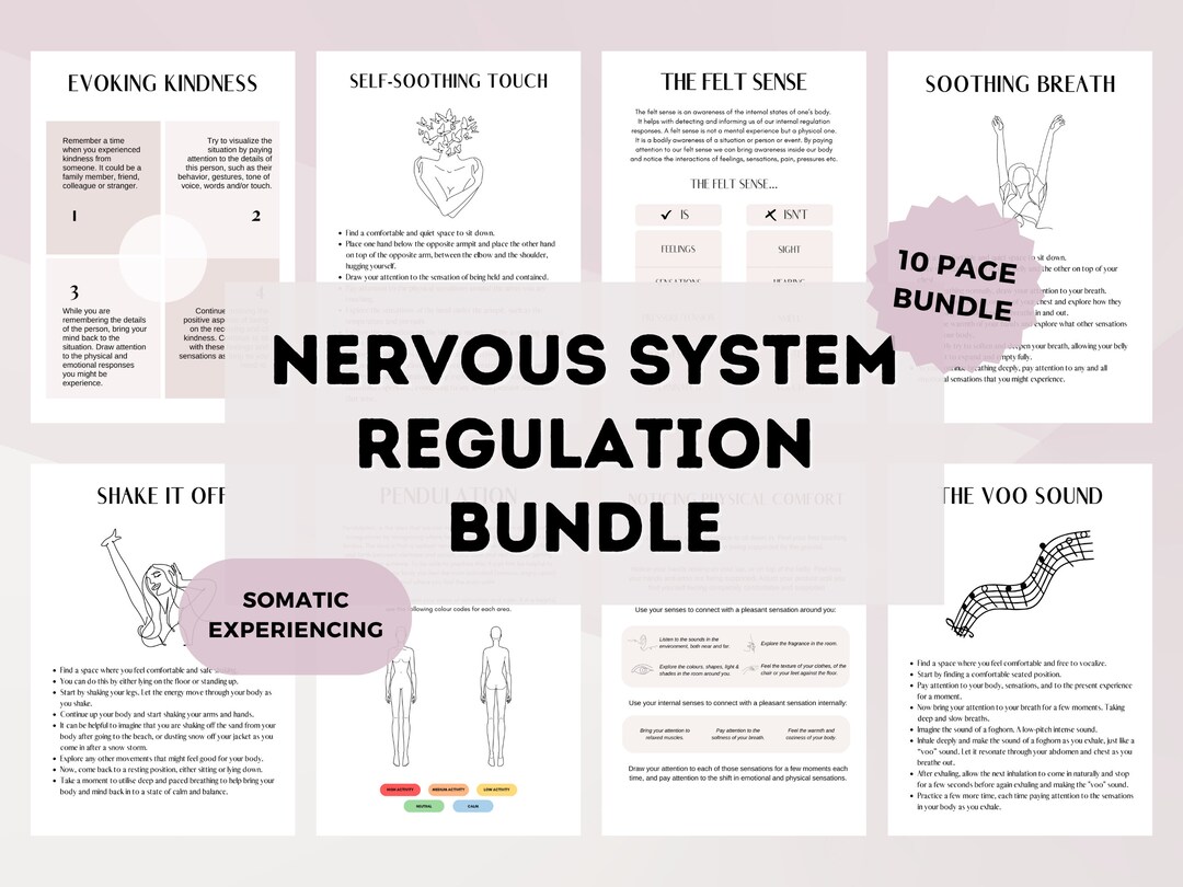 Nervous System Regulation Worksheets | Polyvagal Worksheets | Somatic Experiencing | Therapy ...