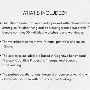 Adult Trauma Worksheets Mega Bundle: CBT, PTSD, Somatic Experiencing ...