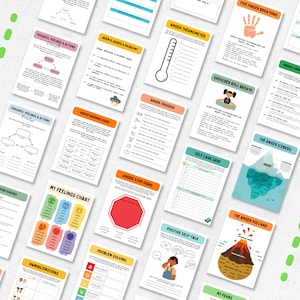 Anger Worksheets Kids Therapy Bundle | Kids Anger Management Worksheets ...