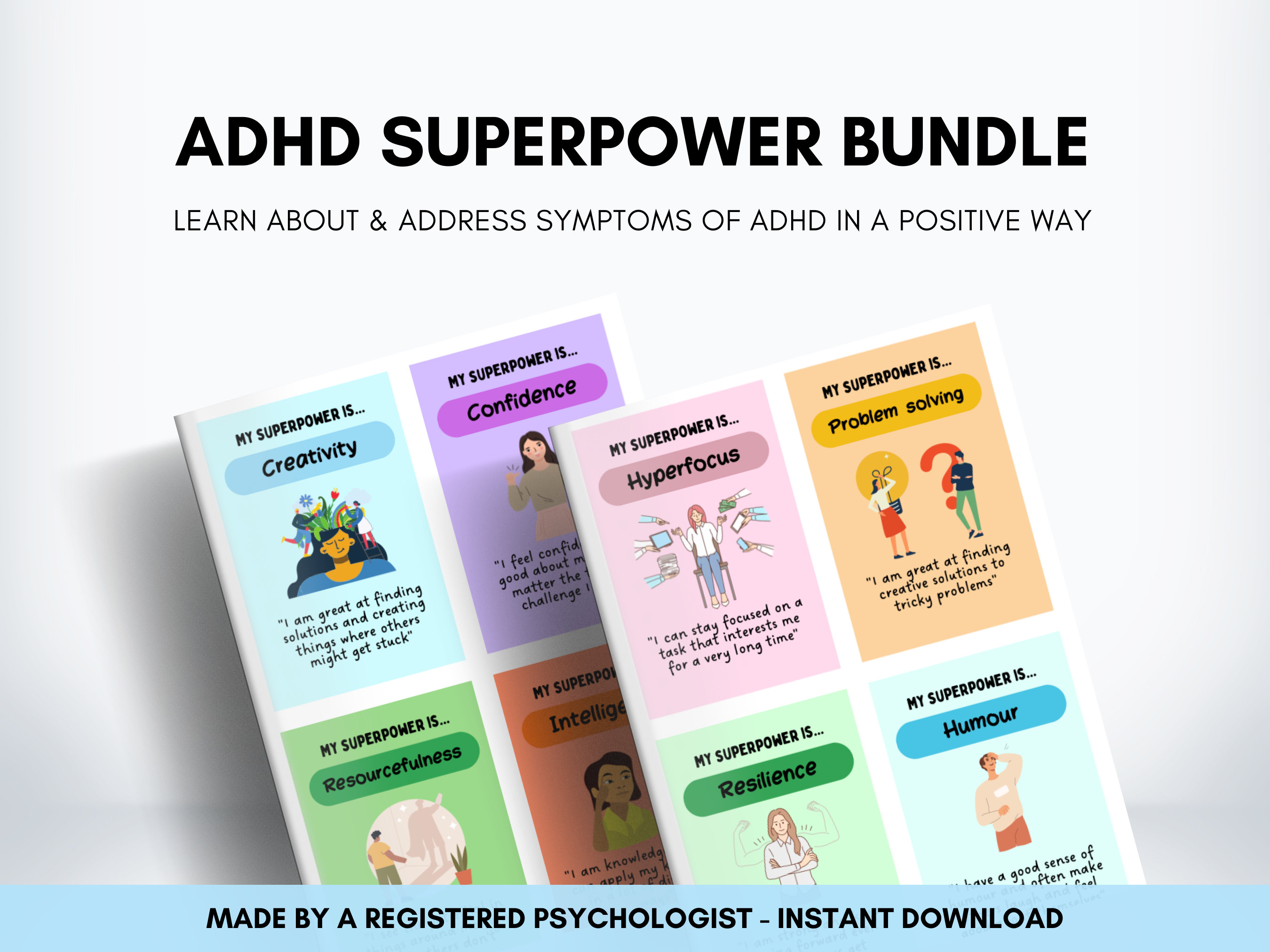 ADHD Superpower Cards for Kids, ADHD Printable Therapist Resource ...