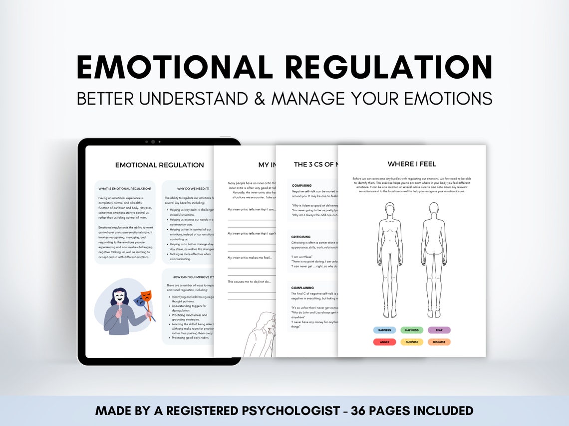 Emotional Regulation Worksheets: Dysregulation, Grounding Exercises ...