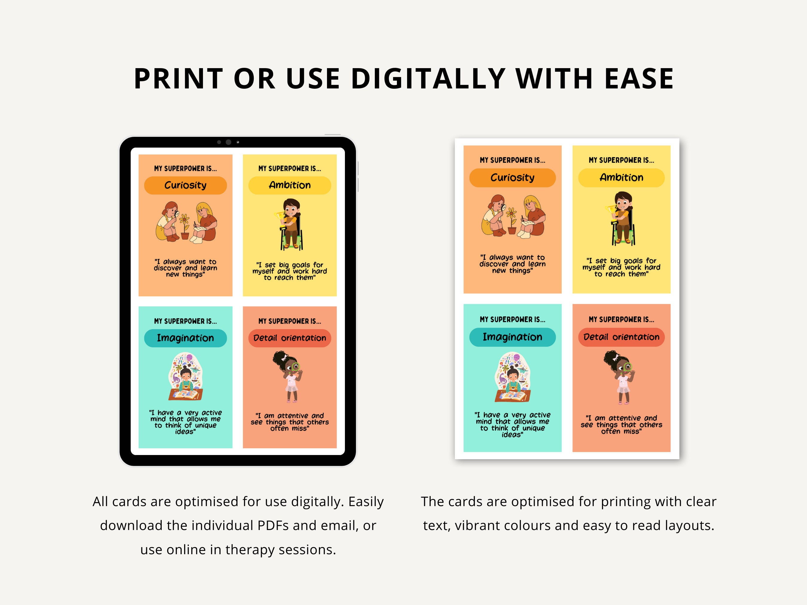 ADHD Superpowers Affirmation Cards Bundle, ADHD for Kids, Executive ...