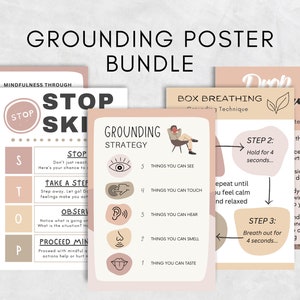 Grounding Poster Bundle | Grounding Exercise Printable | Grounding ...