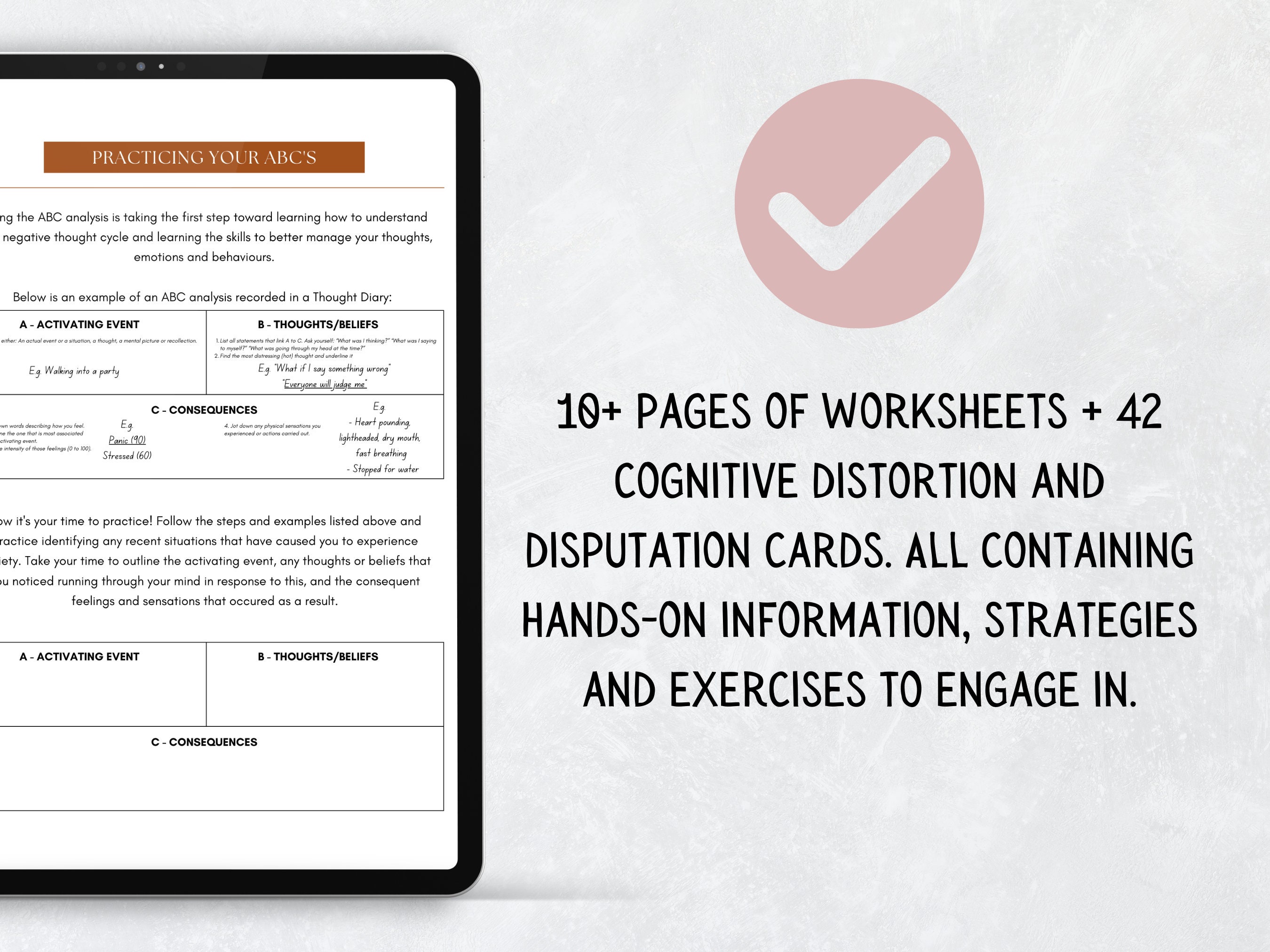 CBT Therapy Thought Monitoring & Challenging Bundle CBT - Etsy