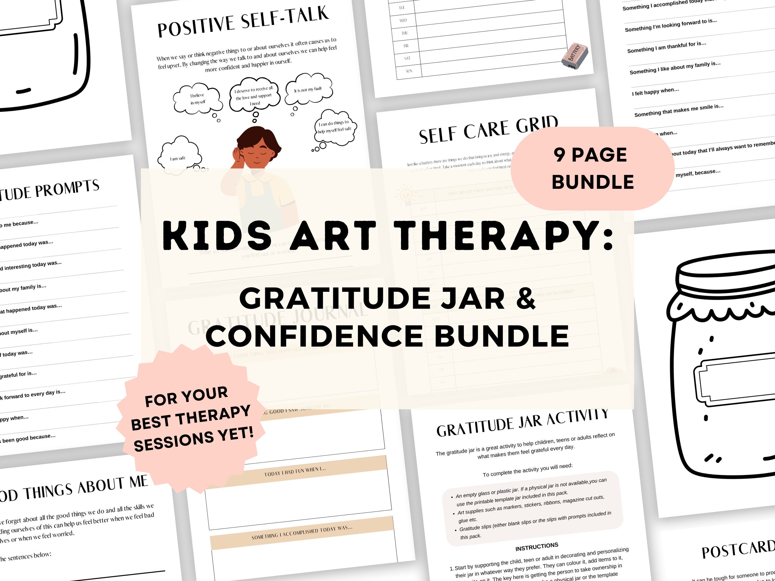 Art Therapy Worksheets Bundle for Kids | Art Therapy Activities for ...