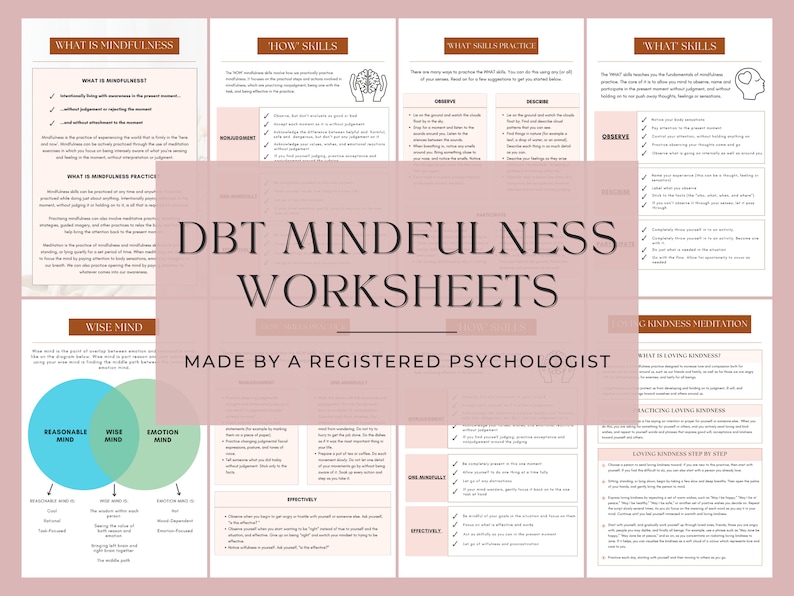 DBT Worksheets Bundle DBT Skills for Teens DBT Workbook - Etsy