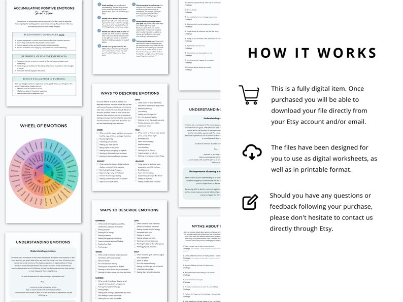 Wheel of Emotions Worksheet Bundle: Emotional Regulation (digital ...
