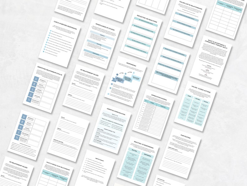 ACT Therapy Worksheets for Couples, Building Healthy Relationships ...