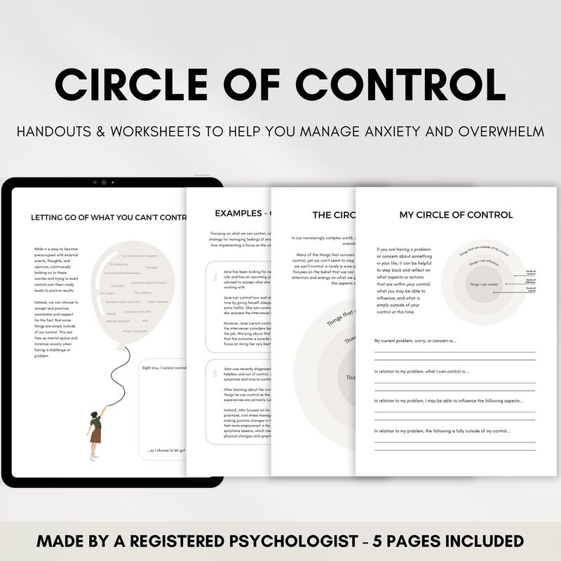 Therapy Worksheets and Control - Etsy