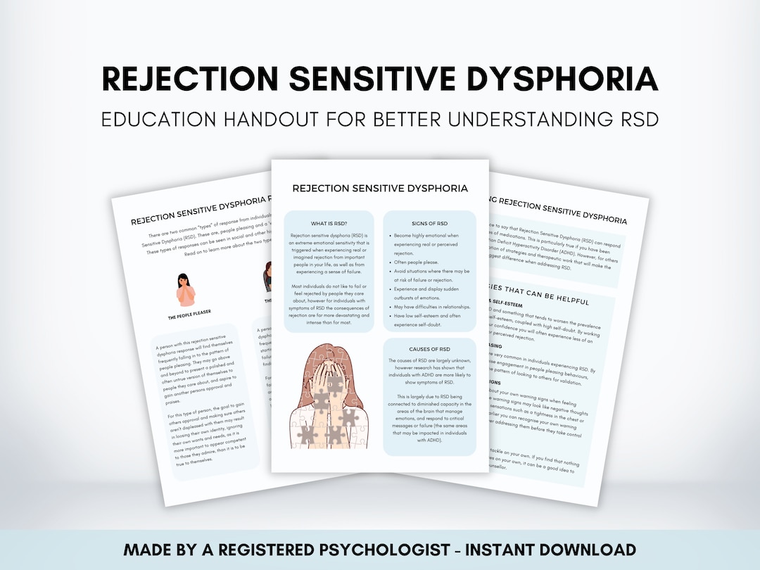 Rejection Therapy Worksheet Bundle for Overcoming Rejection Sensitive ...