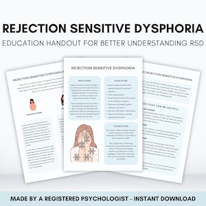 Rejection Therapy Worksheet Bundle for Overcoming Rejection Sensitive ...