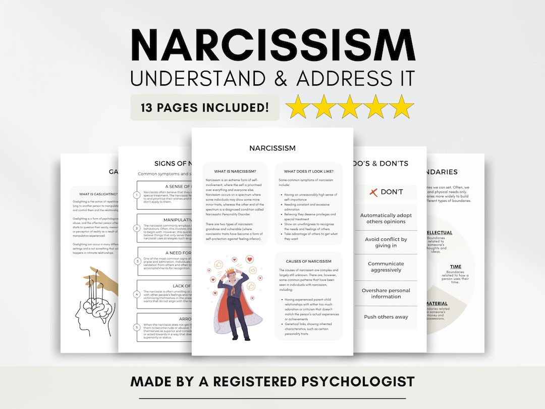 Narcissism Education Worksheets: Understanding Gaslighting & Boundaries ...