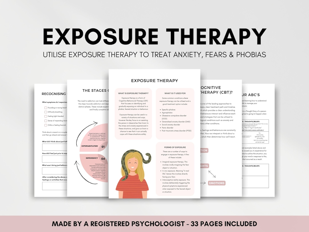 Exposure Therapy Worksheets for Treating Anxiety, Fears and Phobias ...