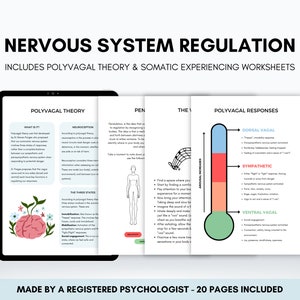 Nervous System Regulation Worksheets Bundle, for Understanding ...
