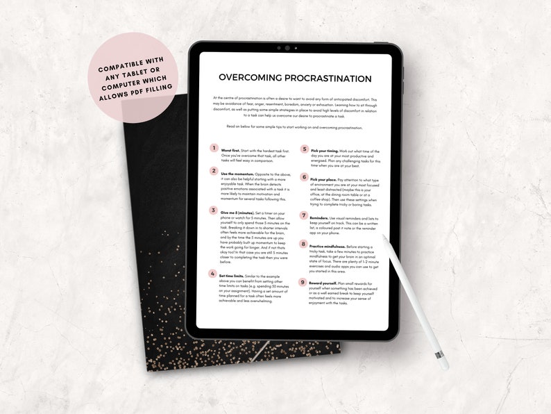 Overcoming Procrastination Worksheets Bundle With Coping Skills for ...