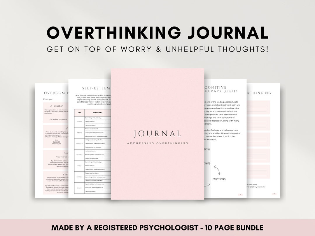 Overthinking Journal for Stress Management and Confidence Building ...