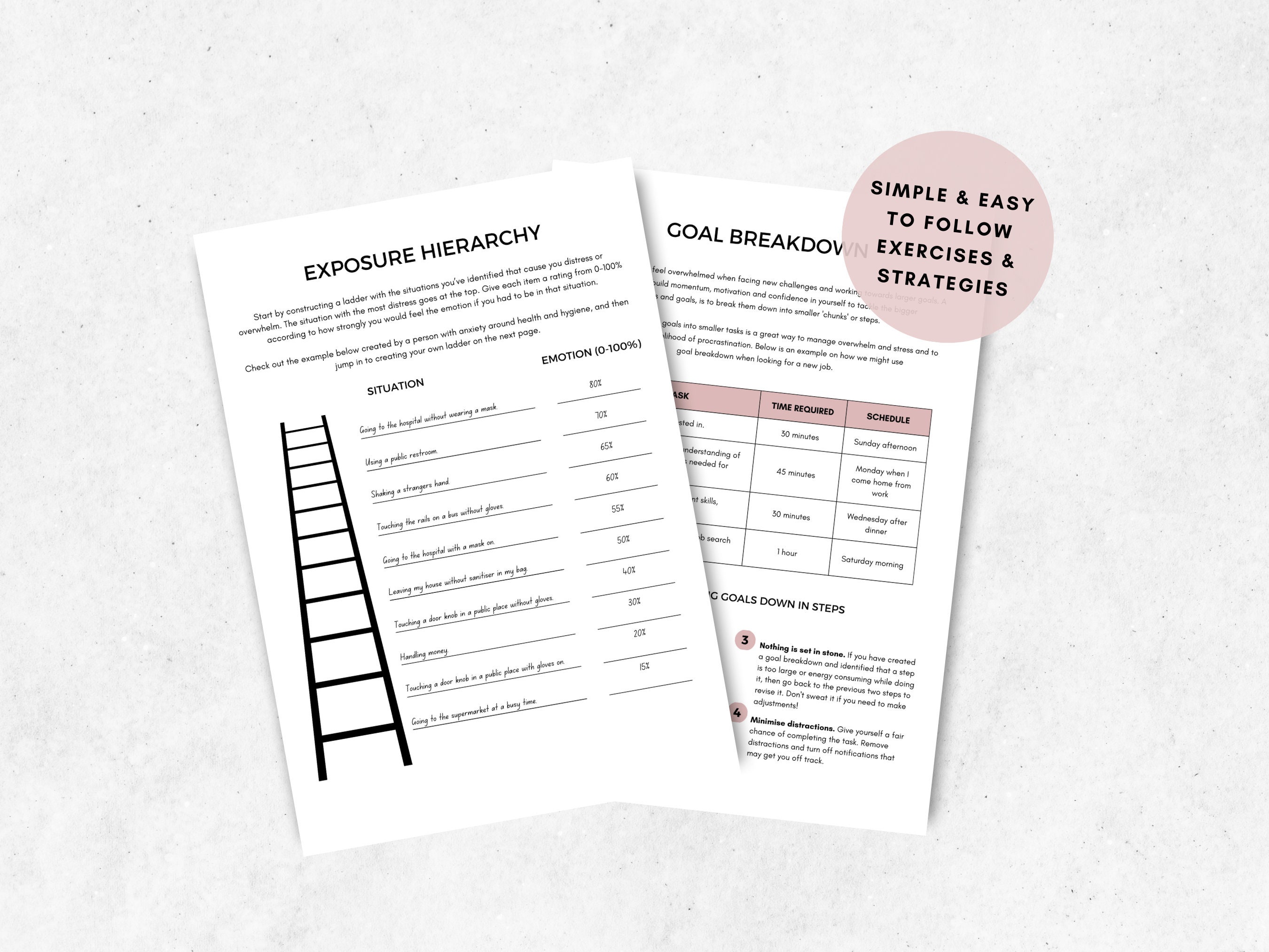 CBT for OCD Worksheets Bundle, Therapy Tools for Treating Obsessive ...