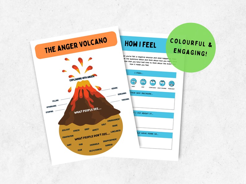 Anger Worksheets Kids Therapy Bundle | Kids Anger Management Worksheets ...