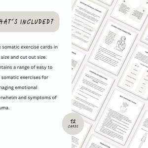 Somatic Exercise Cards: Trauma Therapy Coping Skills (digital Download ...