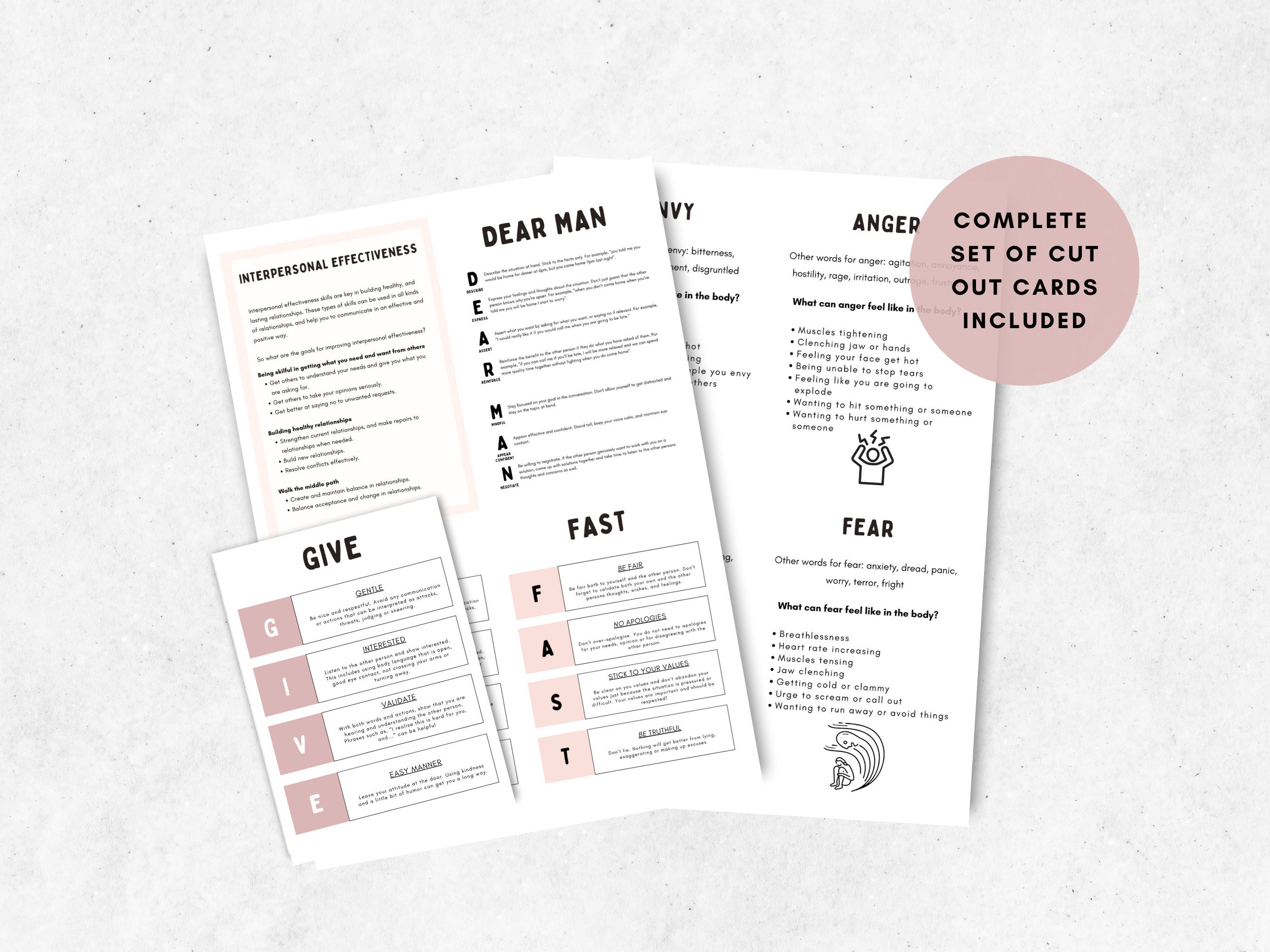 DBT Skills Flashcards With Chain Analysis & Loving Kindness Meditation ...