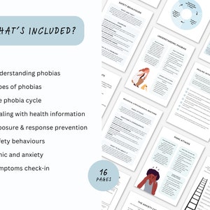 Phobia Worksheets for Managing Anxiety and Fear, CBT Therapy for ...